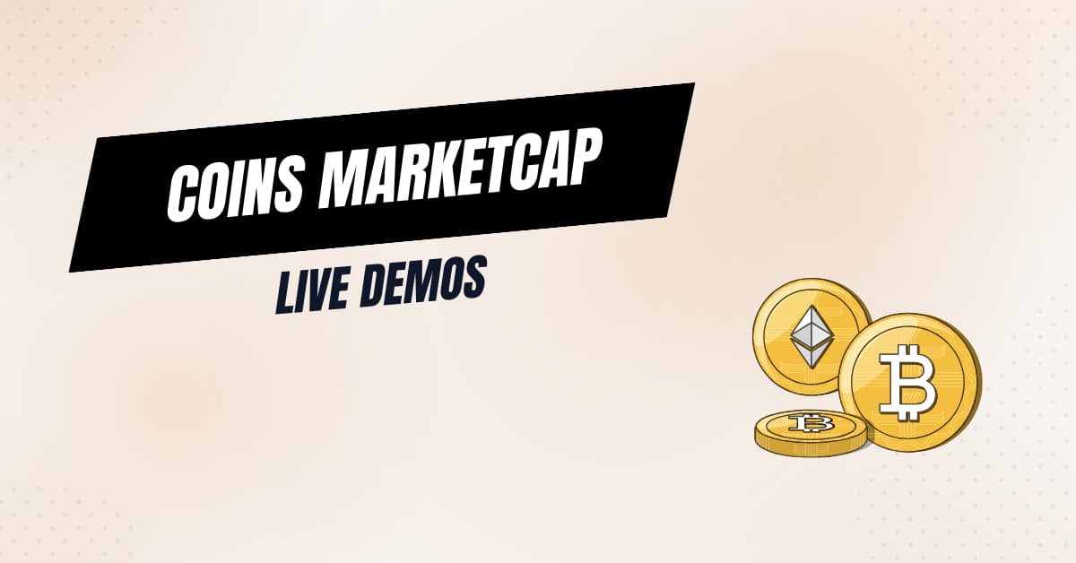 Coins Marketcap Demo - Cryptocurrency Plugins